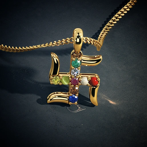 Buy Gold Swastik Pendants Designs Online | BlueStone.com - India's #1 ...